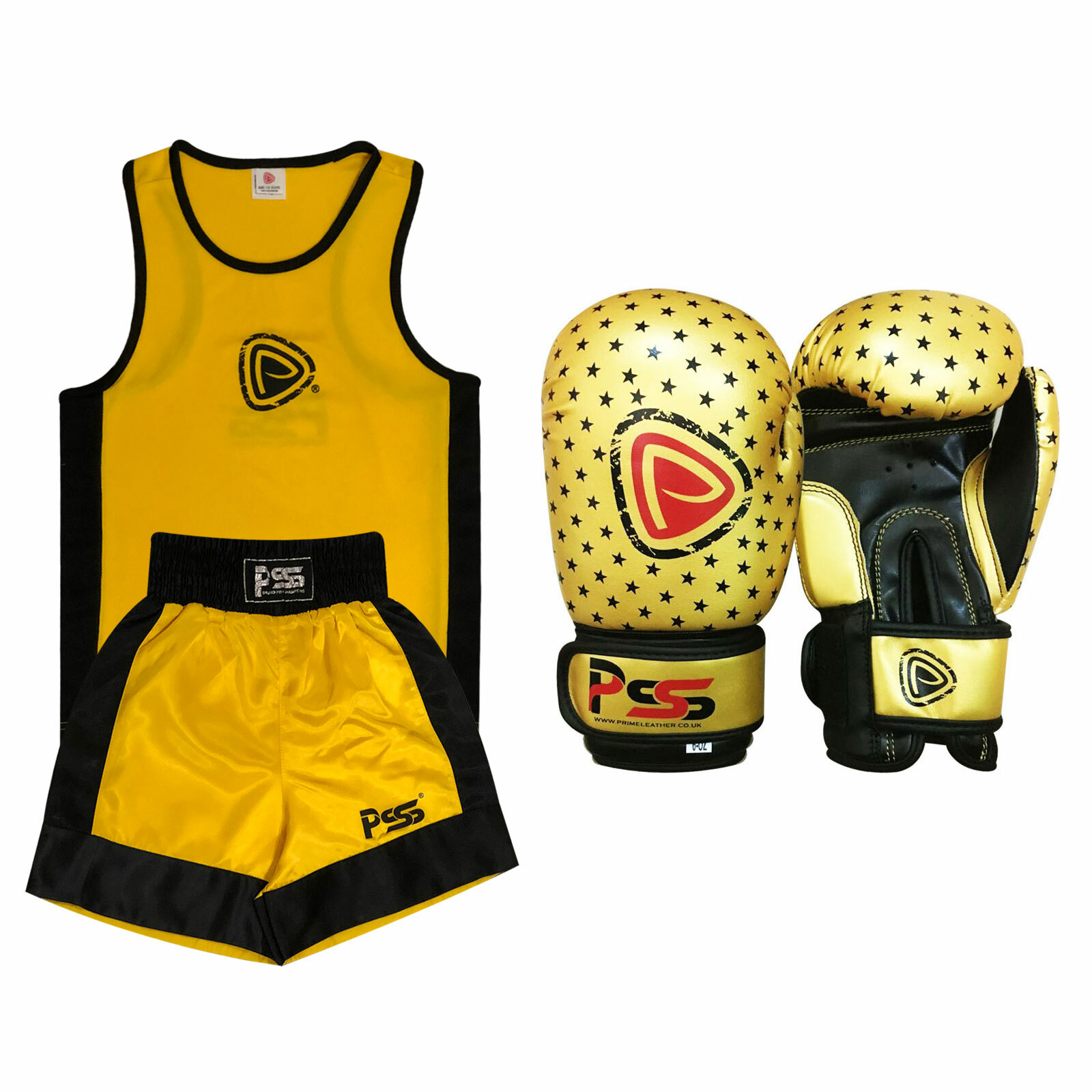 PSS Kids Boxing Uniform Set Top Bottom Pair of Boxing Gloves Wraps 1010 ...