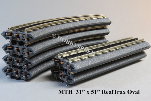 MTH REALTRAX OVAL TRACK LAYOUT O GAUGE 31" x 51" 031 curves straights ...