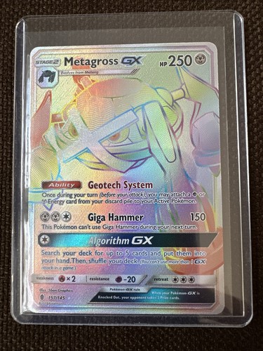 Metagross GX 157/145 RAINBOW SECRET Guardians Rising Pokemon TCG Sun ...