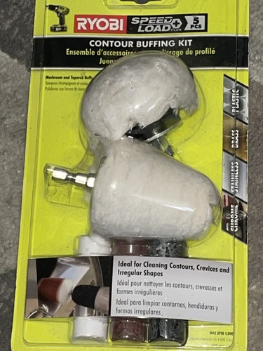 Ryobi 5-Piece Contour Buffing Kit For Chrome Stainless Brass Plastic ...