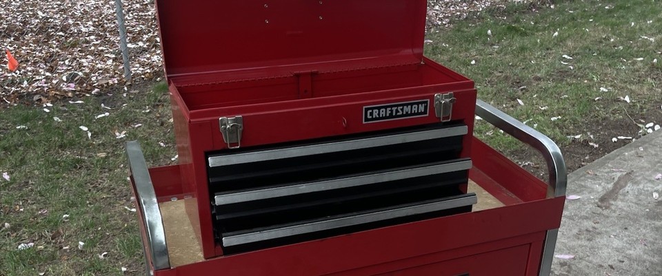Craftsman Portable Tool Box 20.5-in Ball-bearing 3-Drawer Red Steel and ...