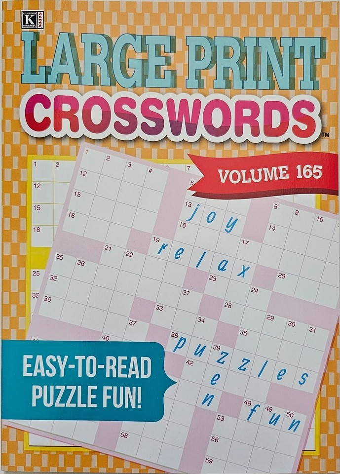 4 Kappa Puzzles Large Print Crosswords Activity Books Vol# 138-166 Easy ...