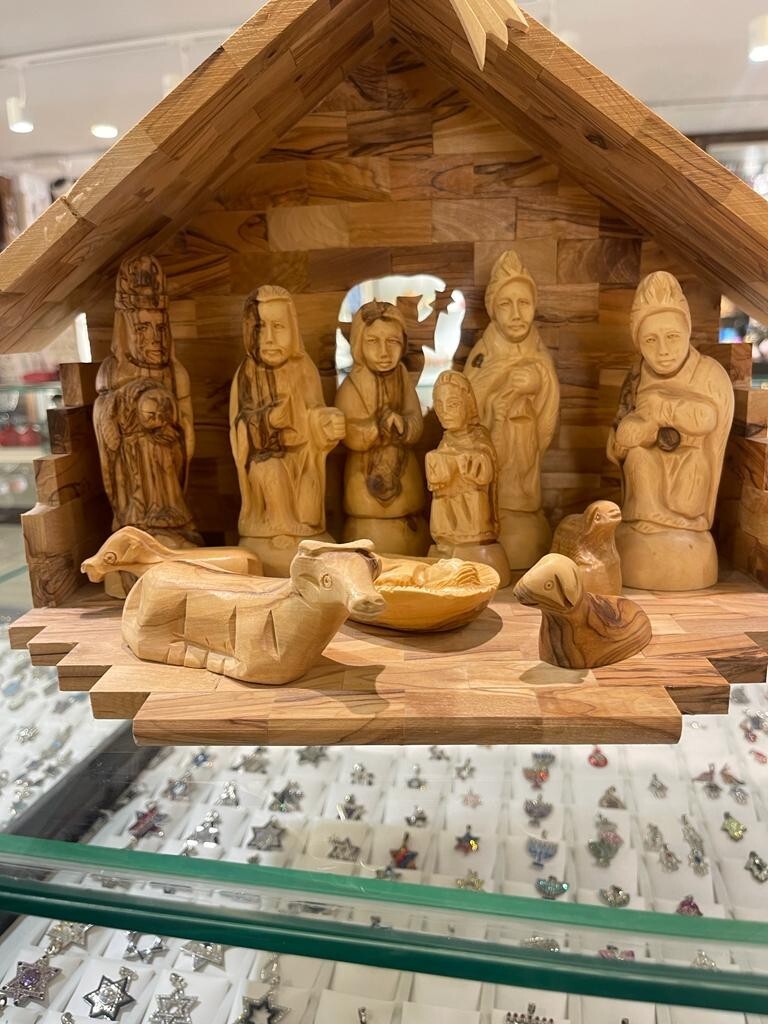 Olive Wood Nativity Set Carved Christmas Tree Nativity Set