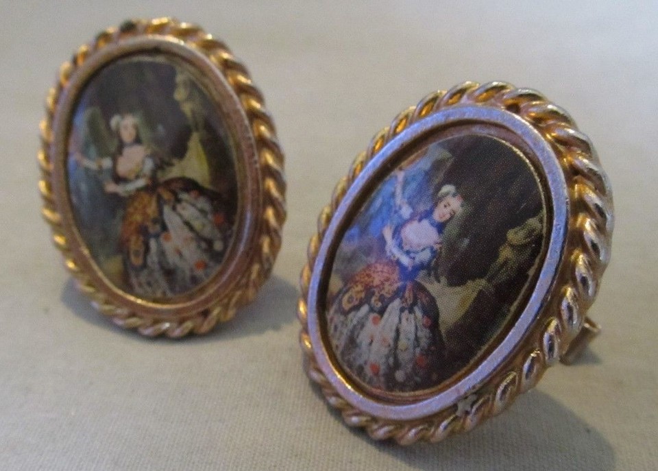 Mens Vintage COLONIAL PORTRAIT ART CUFFLINK Costume Jewelry C29 | eBay