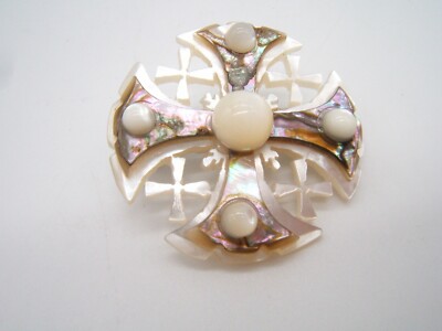 MOTHER OF PEARL JERUSALEM CROSS PIN MARKED BETHLEHEM BEAUTIFUL | eBay