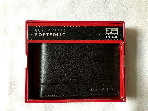 Perry Ellis Men's Leather Portfolio Passcase Wallet (Dark Brown) | eBay