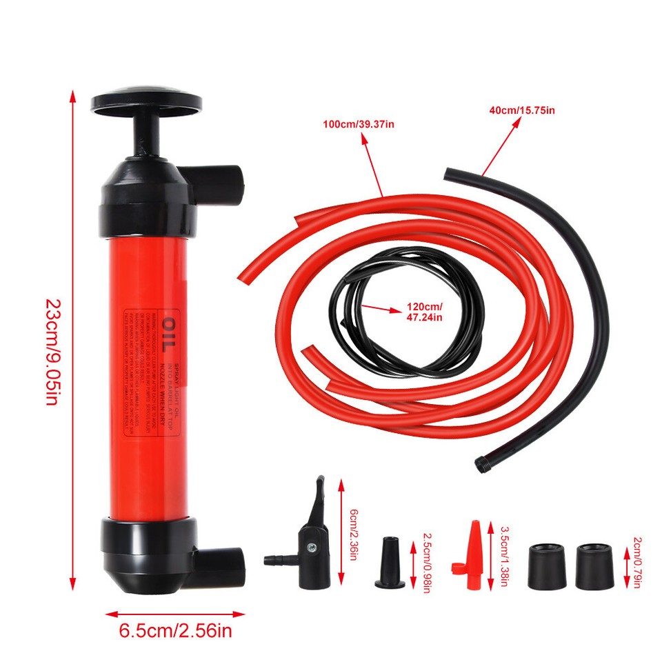 HAND TRANSFER SIPHON SYPHON AND AIR PUMP FUEL OIL WATER DIESEL FLUID ...