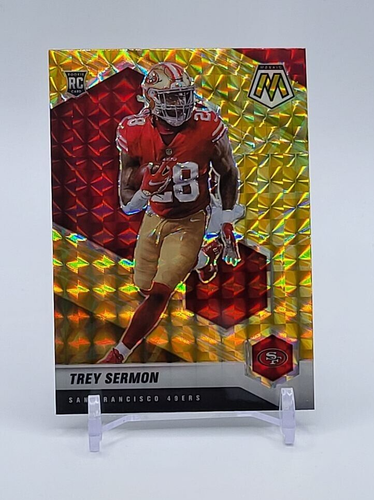 2021 Panini Mosaic Trey Sermon Yellow Reactive Rookie RC #324 49ERS | eBay