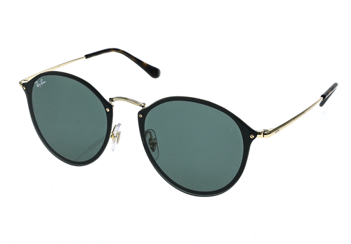 Ray-Ban Blaze Round 59mm Unisex Sunglasses R1056 - Gold/Green | eBay