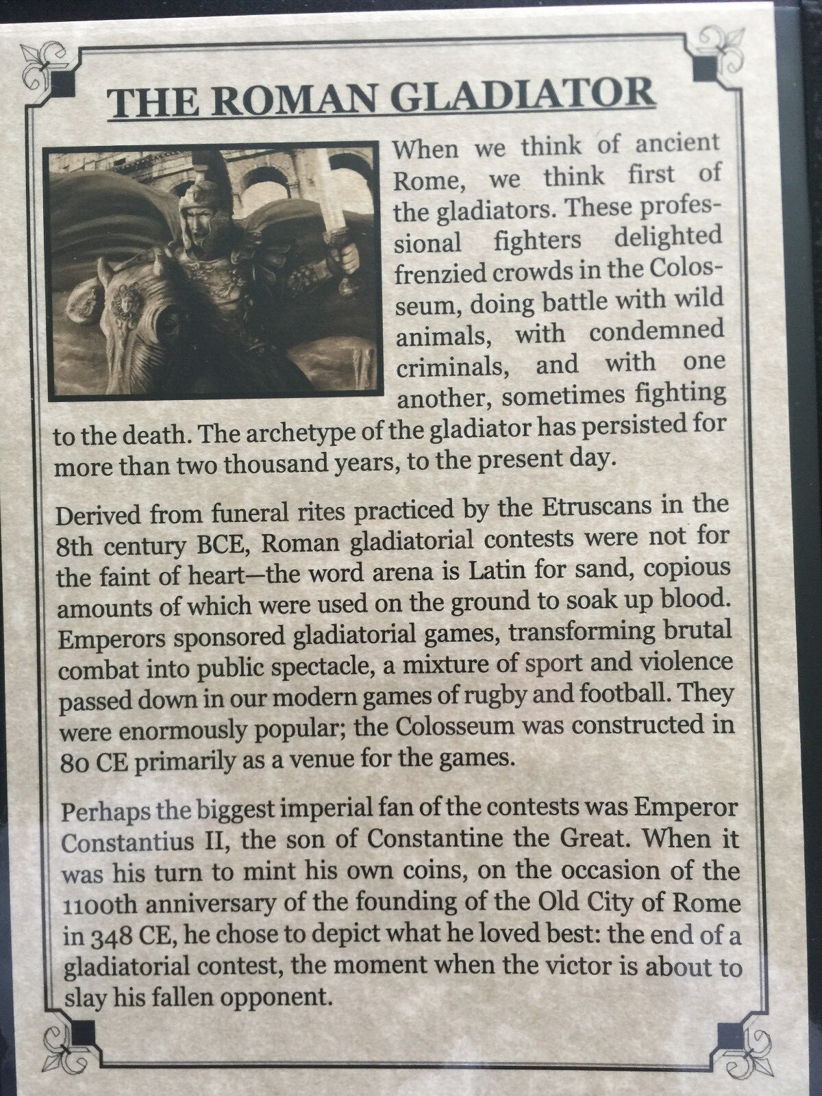 Roman Centenionalis Constantius II Gladiator Coin COA & History & Album ...