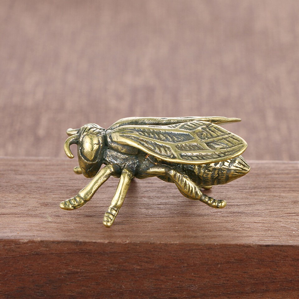 Brass Bee Figurine Small Statue House Table Decoration Insect Animal ...