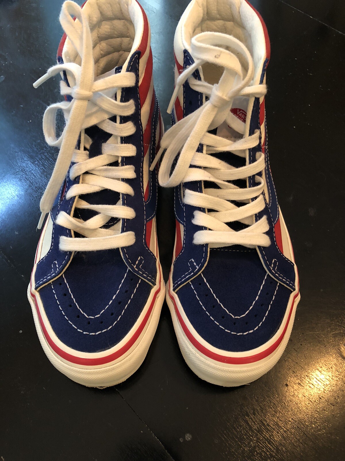 Vans USA Red White & Blue Old Skool High Top Sneakers… - Gem