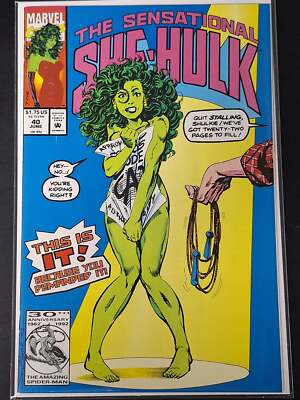 Sensational She-Hulk 40 Marvel 1992 Controversial Naked Jump Rope Issue ...
