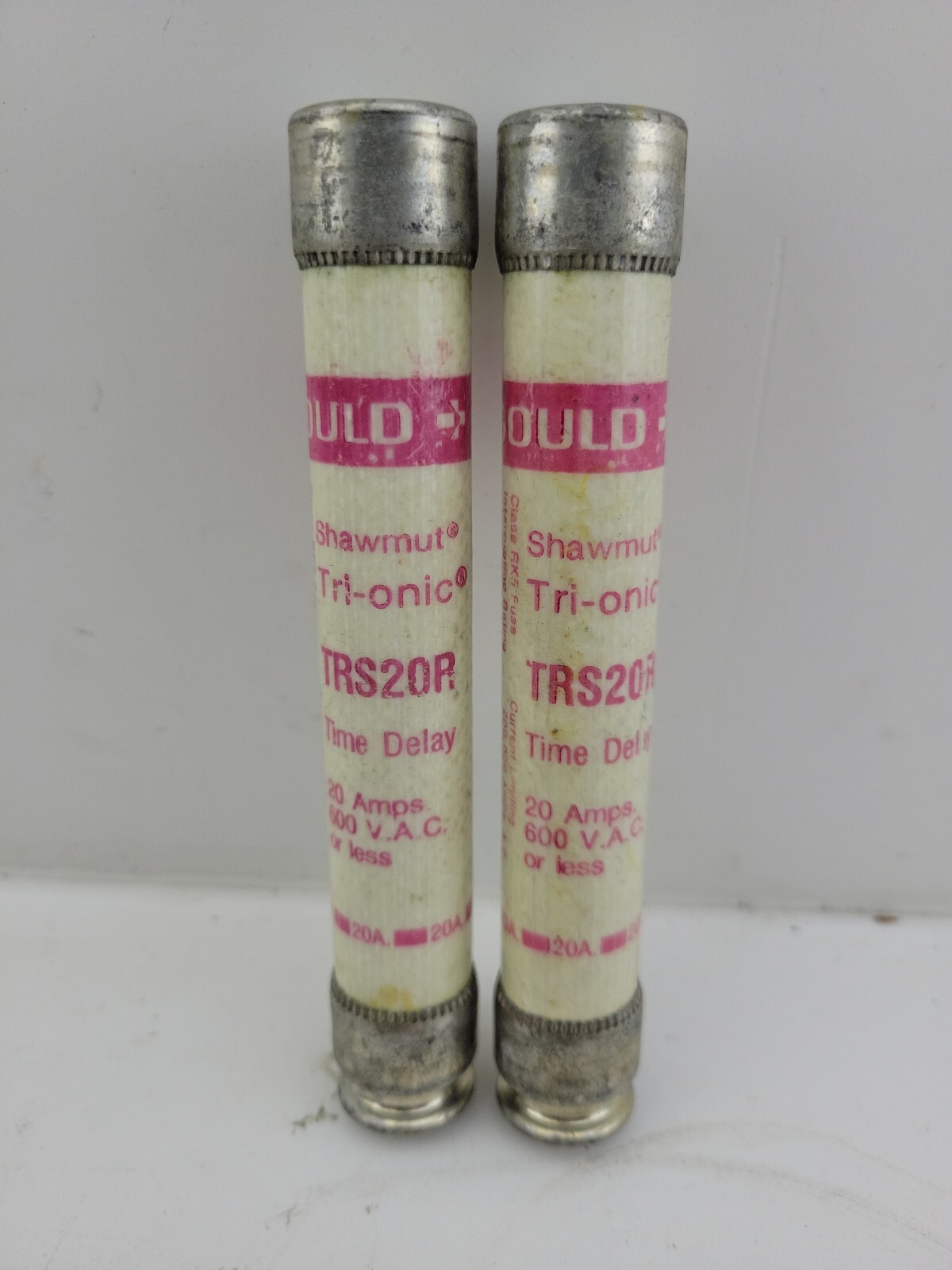 2pcs, GOULD SHAWMUT, TRS20R, FUSE, DUAL ELEMENT, TIME DELAY, 20A 600V ...