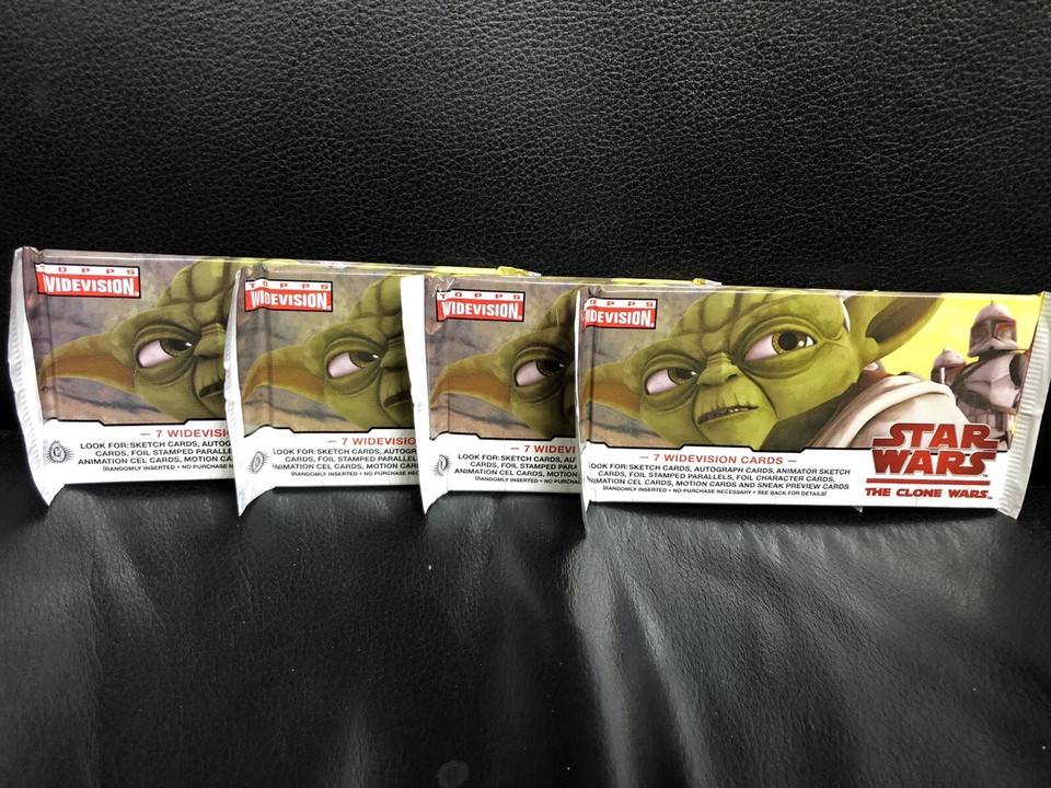 (4). 2009 Topps Star Wars The Colne Wars Widevision Hobby Pack Lot.~4pk ...