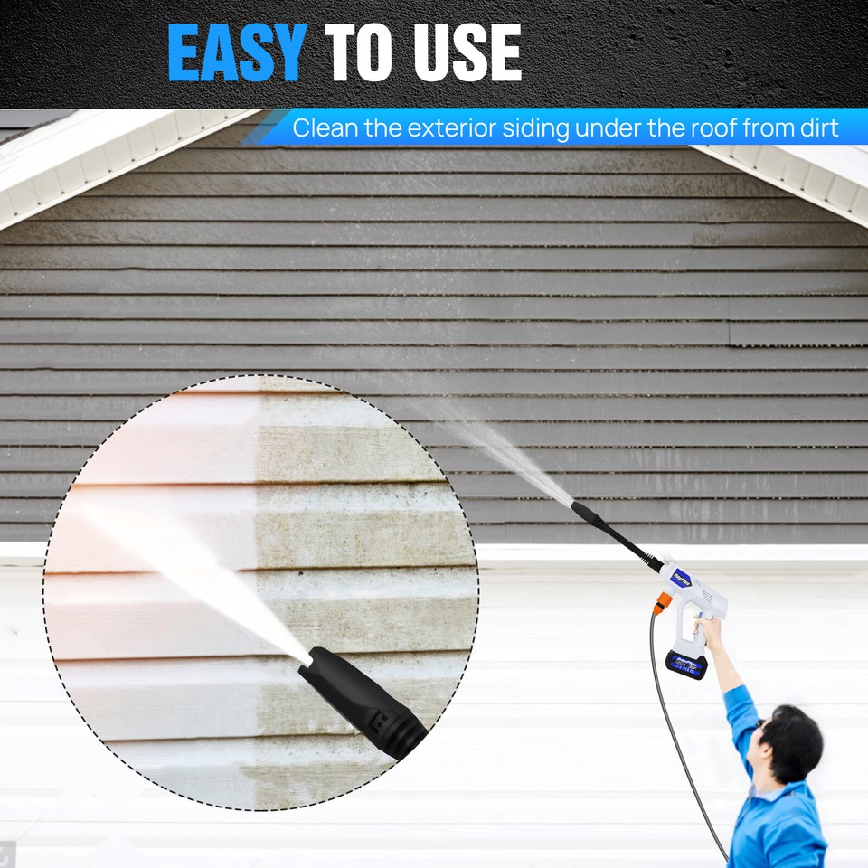 Car Pressure Washer Water Cordless High Power Jet Wash Cleaner Portable ...