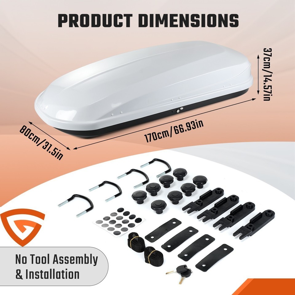 430L Cargo Box Waterproof Roof top Box Cargo Carrier Roof Storage Box ...