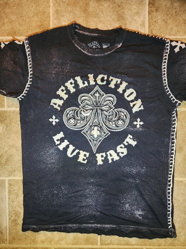 Affliction Men's Medium Short Sleeve Tee Shirt Live Fast | eBay