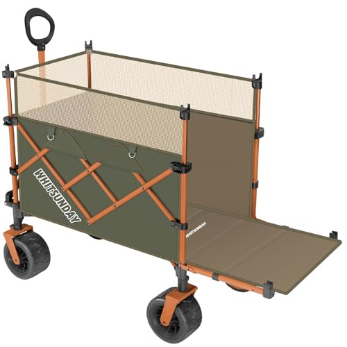 Collapsible Wagon Extendable Height with Tailgate, Foldable Heavy Duty ...