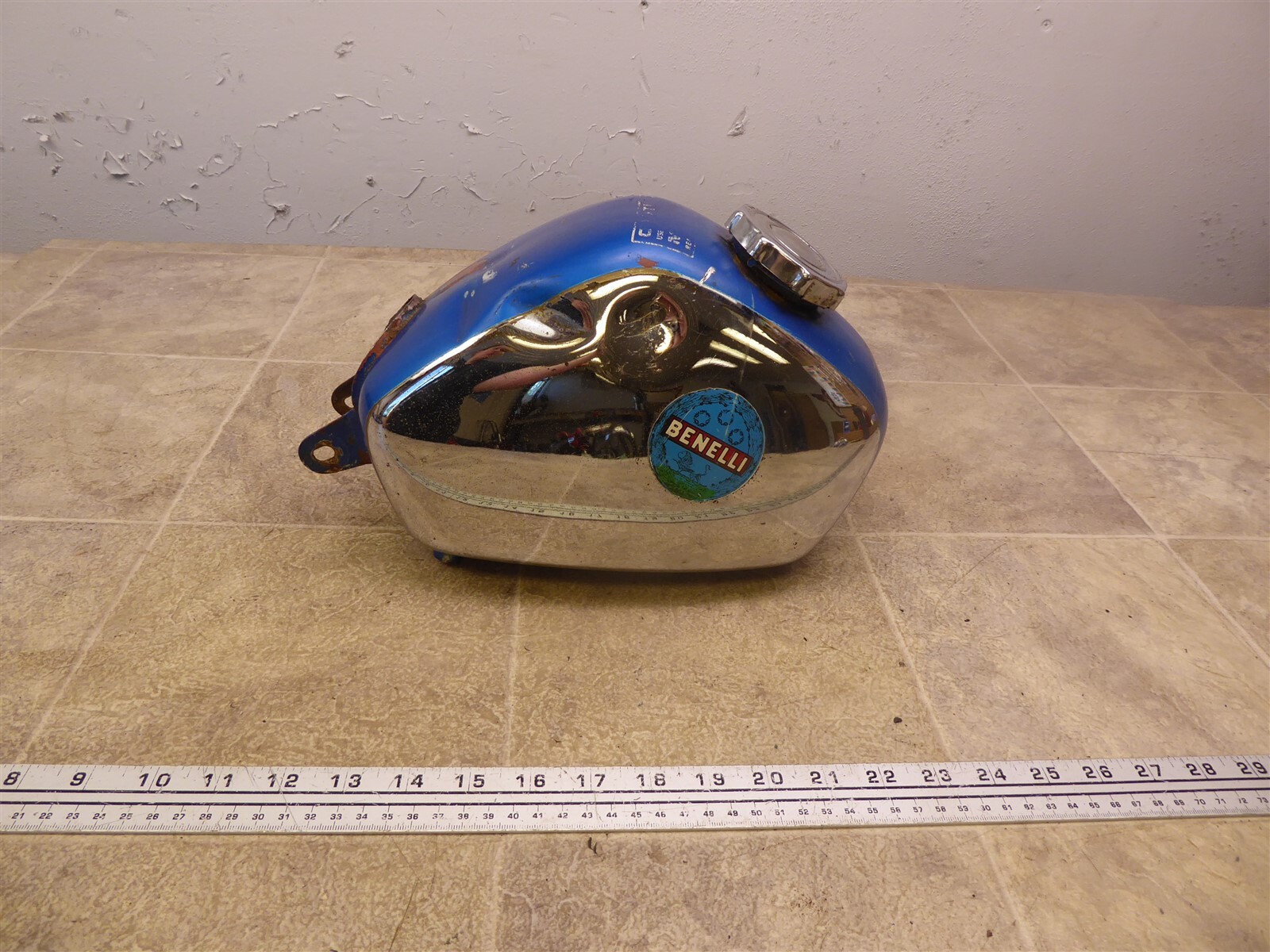 1970 Benelli Dynamo Mini 65cc S218) blue chrome gas petrol fuel tank ...