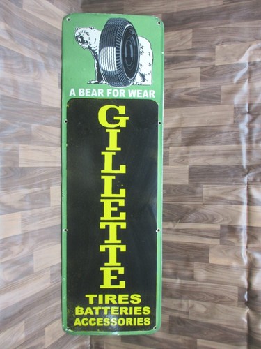 Porcelain Gillette Tires Enamel Metal Sign Plate Size 48" x 15" Inches ...