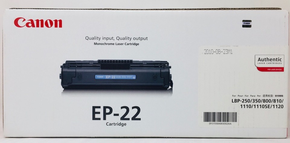 CANON 1550A003 CANON EP-22 ORIGINAL TONER LBP-250/350/800/810/1110 ...