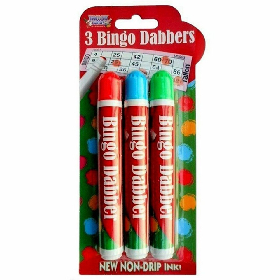 Bingo Dabbers Marker Pens Mixed Colours Sponge Nib Non Drip Ink Dabbing ...