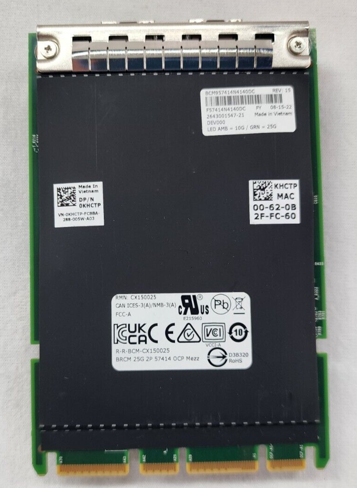 Dell KHCTP Broadcom 57414 Dual Port 10/25G SFP28 OCP3.0 Network Adapter ...