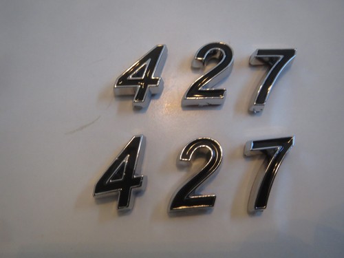 FORD 427 HOOD SCOOP FENDER TRUNK ENGINE ID EMBLEMS SET BLACK | eBay