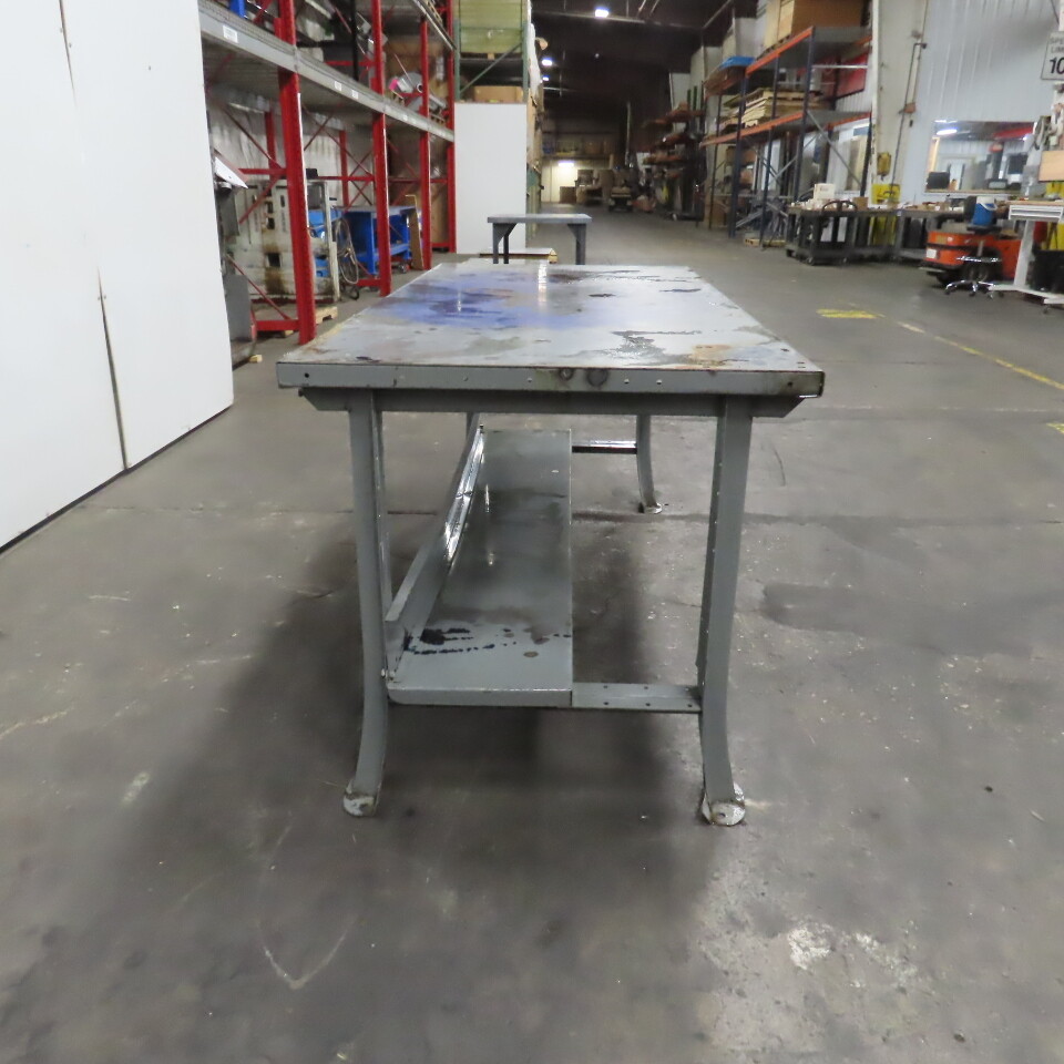 72" x 34" x 34" H Medium Duty Steel Top Work Bench Assembly Table With ...