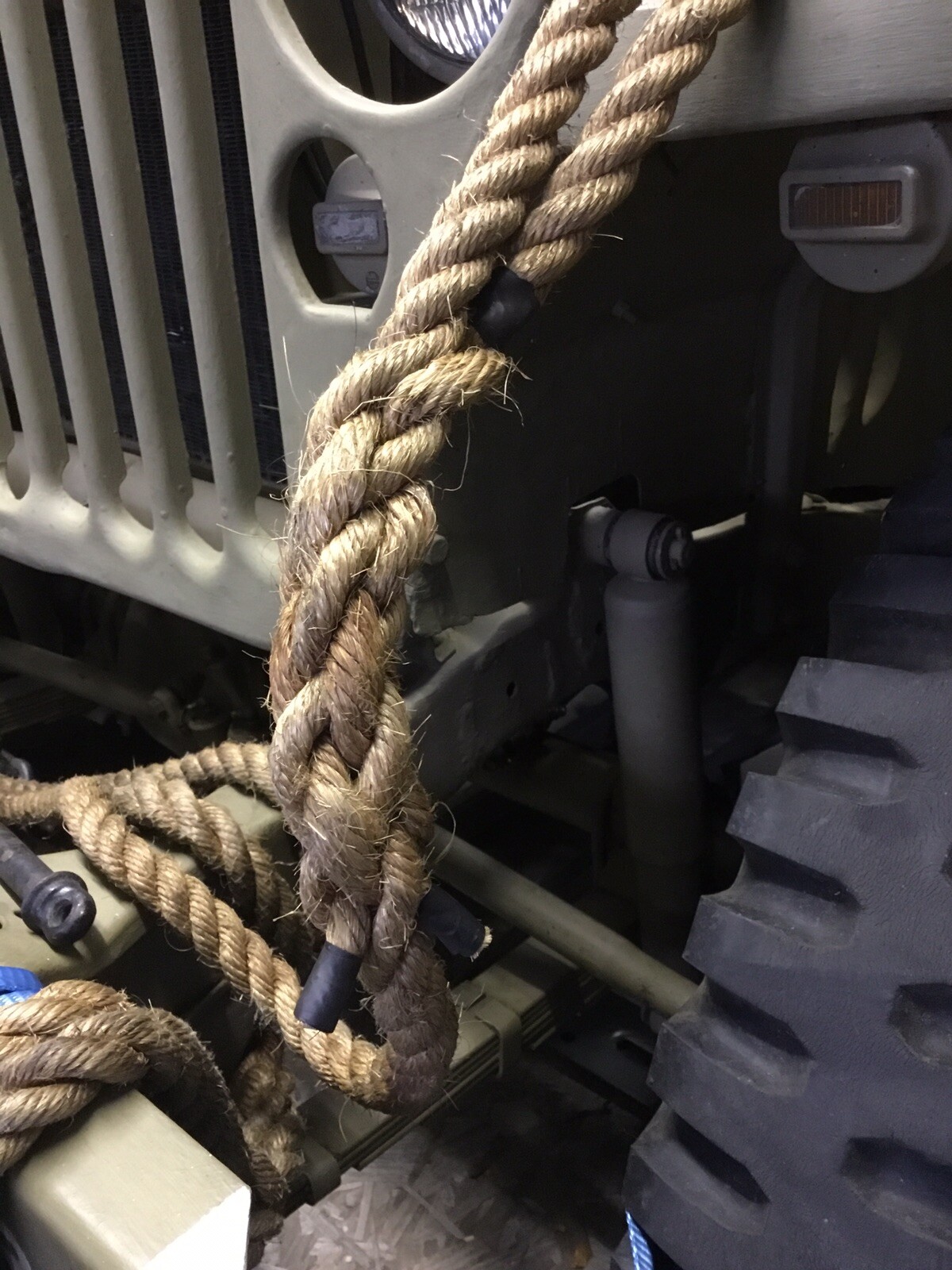 Willys MB Ford GPW WW2 Manila 3 Strand Rope. Spliced Eyes. 24mm / 1 ...