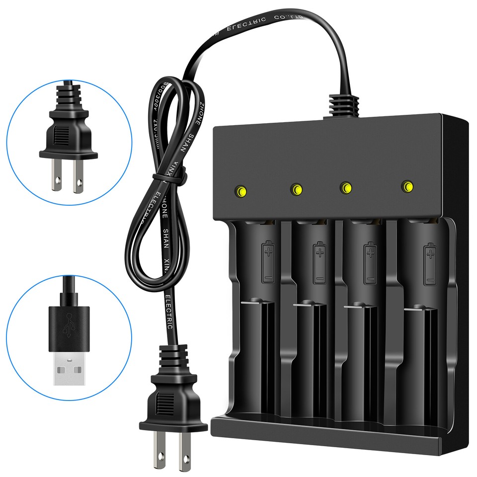 D/C Universal Fast Smart Charger 4 Slot for 3.7V Lithium Rechargeable ...