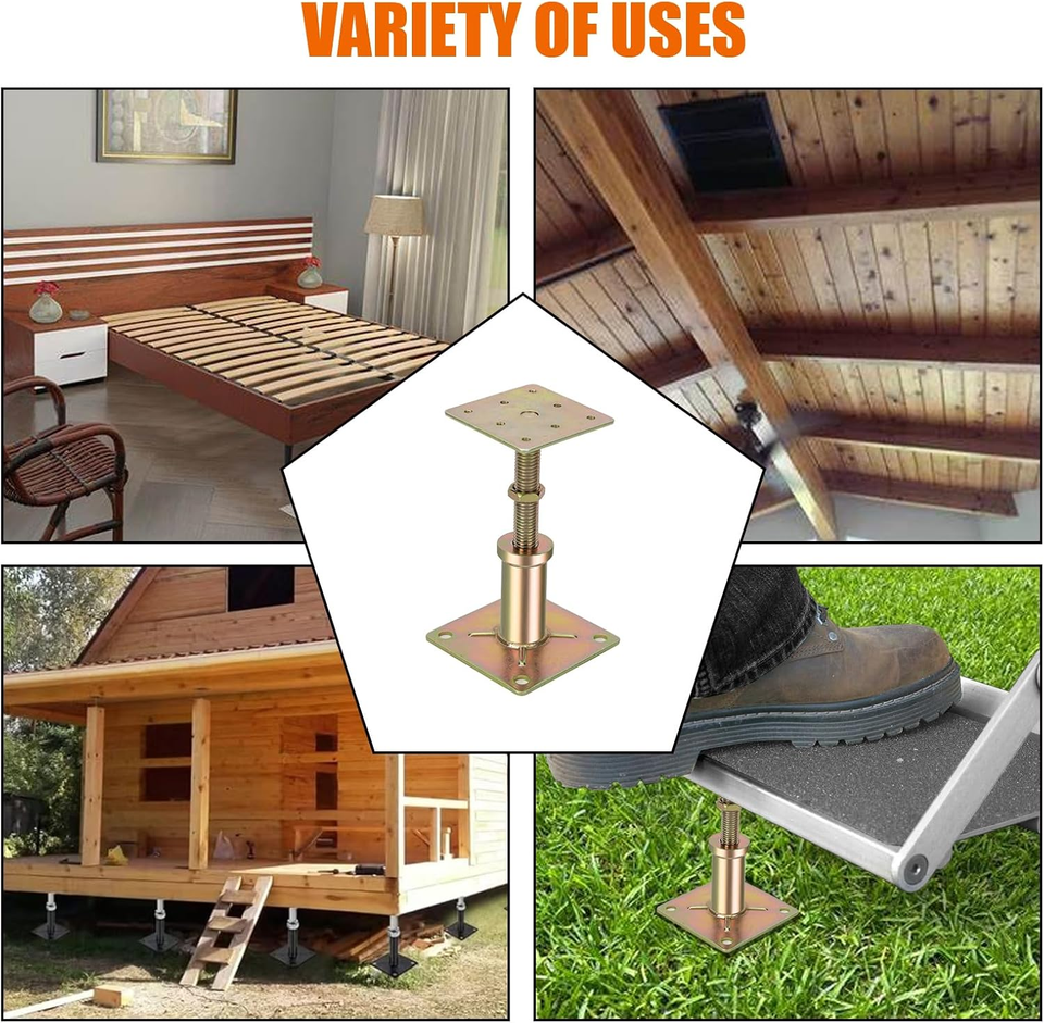 4 Pcs Foundation Adjustable House Floor Jack Posts for Leveling, 4 1/3 ...