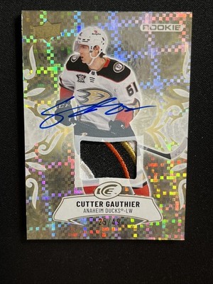 24-25 UD Ice Hockey Rookie Gold Auto Patch 125 Cutter Gauthier | eBay