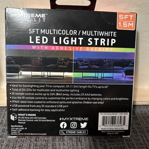 5 Ft Multicolor/ Multiwhite LED light strip with Adhesive backing | eBay