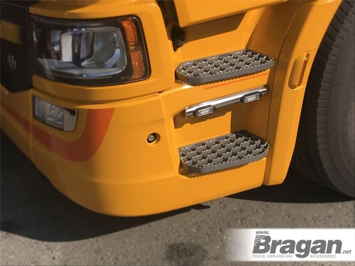 Side Step Bars + White LED Lights For New Generation Scania R S Series ...