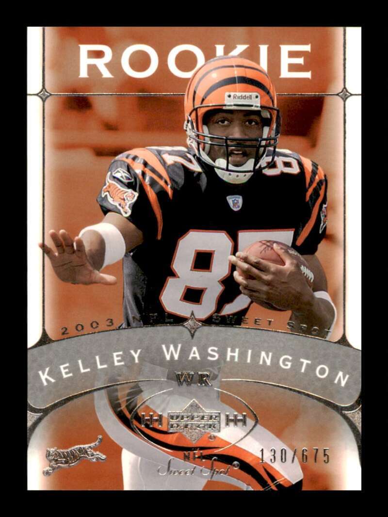 2003 Upper Deck Sweet Spot Kelley Washington #176 Rookie RC /675 ...