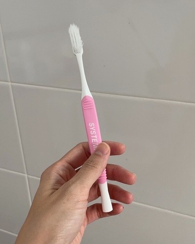 SYSTEMA Toothbrush Original Super Soft Slim Bristles Flexible Spring ...