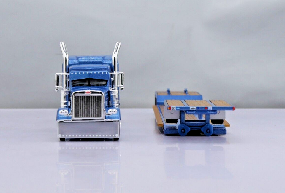 DCP 1/64 Blue Tri-Axle Peterbilt 389 Fontaine Renegade Lowboy Trailer ...