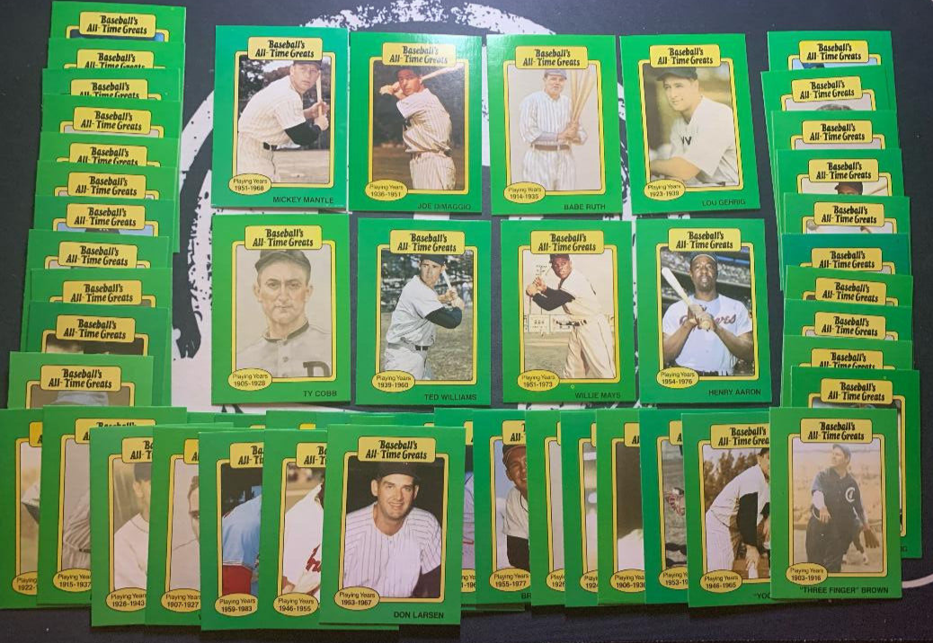 1987 Hygrade Baseball All-Time Greats 50 Card Complete Green Border Set ...