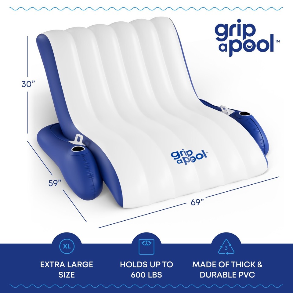 Pool Recliner Float Lounger For Adults Heavy Duty Lake Beach Floating ...