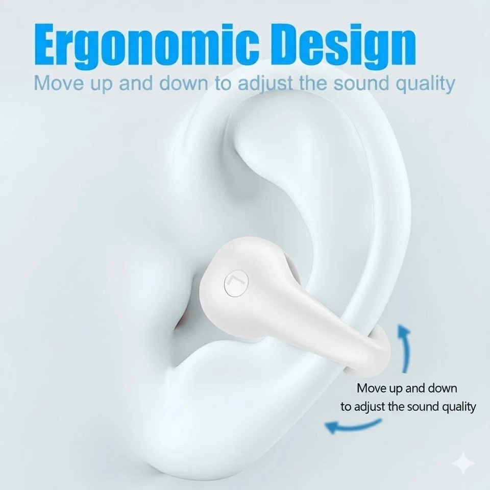 TWS Ear Bone Conduction Earring Type Sports Clip Ear Wireless Bluetooth ...