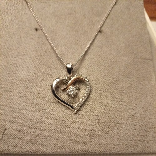 Clogau Silver And 9 Carat Rose Gold Forever Yours Kisses Necklace | eBay UK