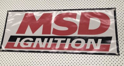 MSD IGNITION 1M X 40CM VINYL BANNER V8 FORD GT CHEV HOLDEN MANCAVE SLR ...