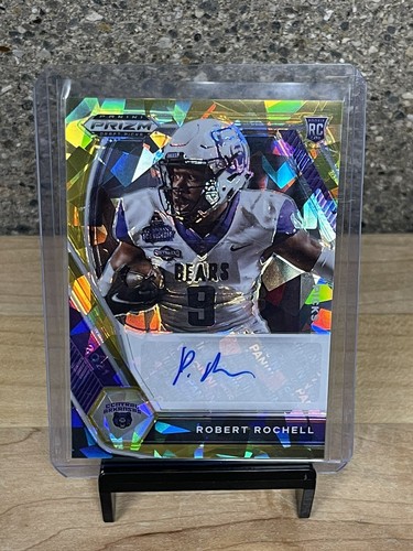 2021 Robert Rochell Panini Draft Picks RC Gold Cracked Ice Auto DPA-RPO ...
