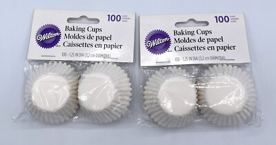 Wilton White Mini Cupcake Baking Cups 100 Count 415-2507 Lot of 2 New ...