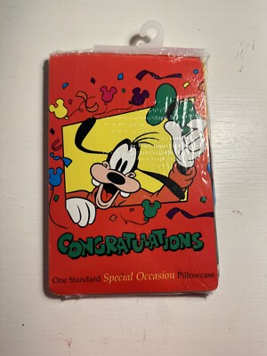 Mickey’s Stuff For Kids Congratulations Pillowcase 90s Goofy + Mickey ...