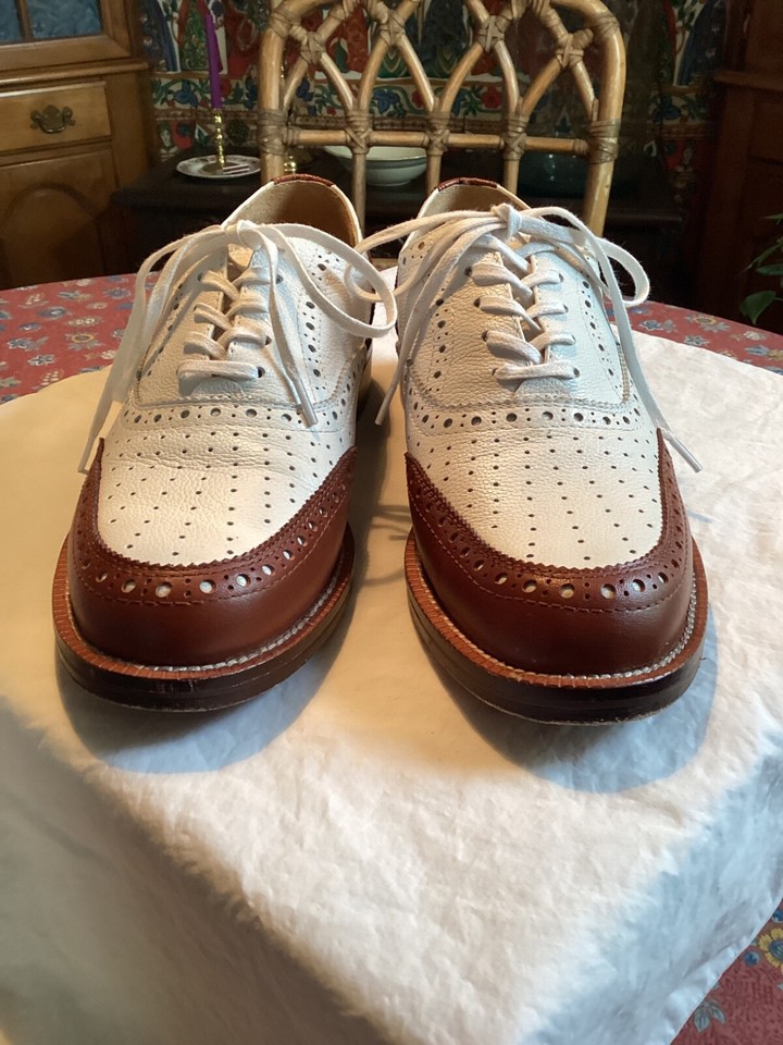 Remix Vintage 30s/40s All Leather Spectator Oxfords Golf Brown /White ...