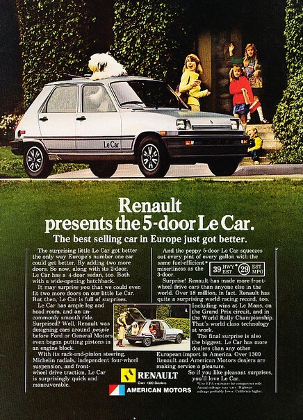 1981 Renault LeCar Sunroof Dog Original Advertisement Print Art Car Ad ...