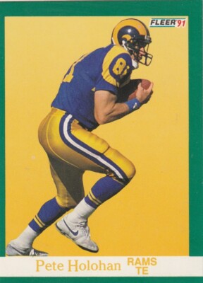 FREE SHIPPING-MINT-1991 Fleer Pete Holohan #270 RAMS PLUS BONUS CARDS ...